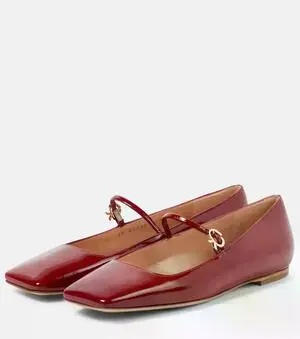 GIANVITO ROSSI Christina Mary Jane Flats - Red
