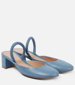 GIANVITO ROSSI Tivoli Leather Mules - Blue