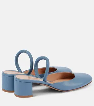 GIANVITO ROSSI Tivoli Leather Mules - Blue