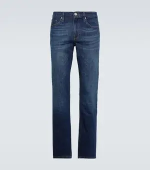 FRAME L'homme Mid-rise Slim Jeans - Blue