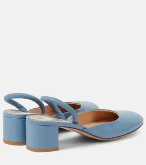 GIANVITO ROSSI Tivoli Leather Mules - Blue