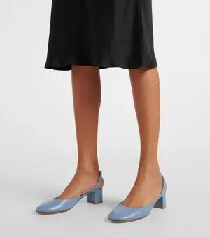 GIANVITO ROSSI Tivoli Leather Mules - Blue