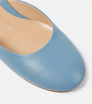 GIANVITO ROSSI Tivoli Leather Mules - Blue