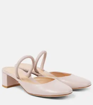 GIANVITO ROSSI Tivoli Leather Mules - Pink