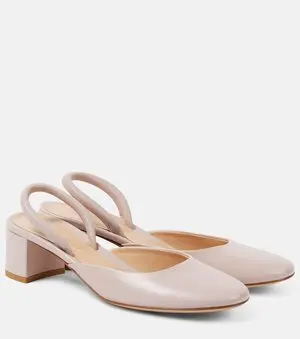GIANVITO ROSSI Tivoli Leather Mules - Pink