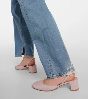 GIANVITO ROSSI Tivoli Leather Mules - Pink
