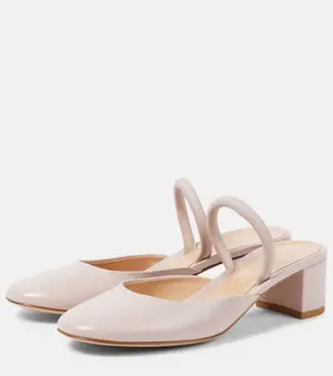 GIANVITO ROSSI Tivoli Leather Mules - Pink