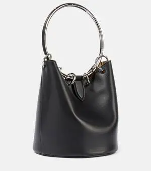 Alaïa Ring Medium Leather Bucket Bag - Black