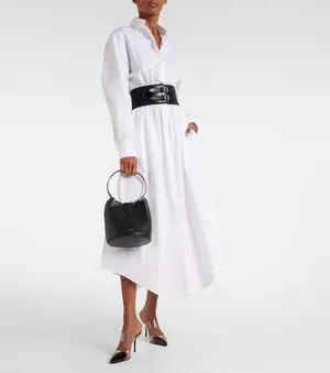 Alaïa Ring Medium Leather Bucket Bag - Black