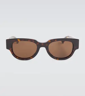Bottega Veneta Tortoiseshell Oval Sunglasses - Brown
