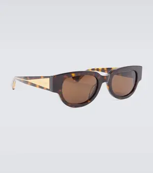 Bottega Veneta Tortoiseshell Oval Sunglasses
