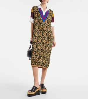 Dries Van Noten Intarsia Midi Dress
