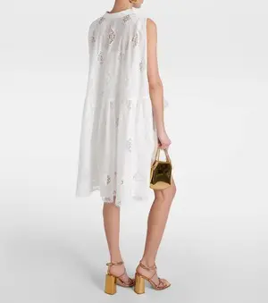 Erdem Embroidered Cotton-blend Minidress