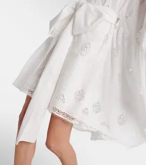 Erdem Embroidered Cotton-blend Minidress