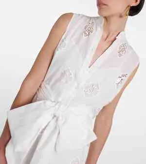 Erdem Embroidered Cotton-blend Minidress