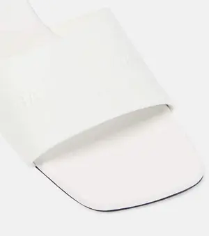 Balenciaga Duty Free Leather Slides - White