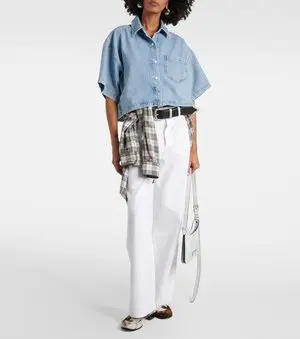 AGOLDE Rona Boxy Cropped Shirt
