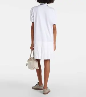 Brunello Cucinelli Pleated Cotton Polo Dress - White