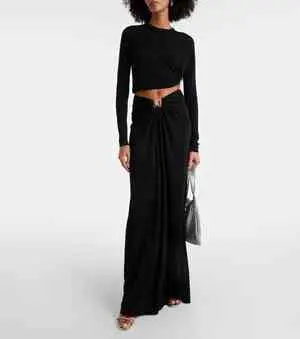 Christopher Esber Embellished Cutout Jersey Top