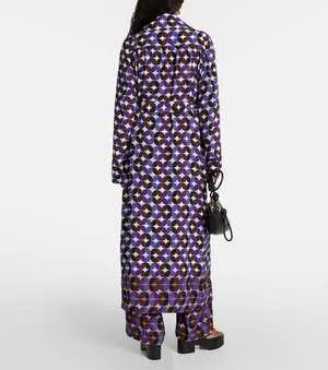 Dries Van Noten Printed Double-breasted Coat