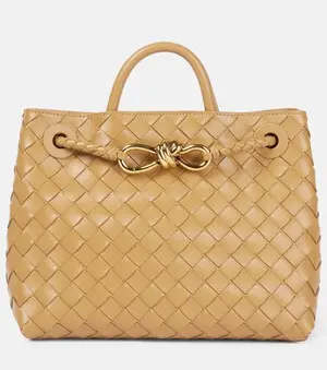 Bottega Veneta Andiamo Small Intrecciato Leather Shoulder Bag - Brown