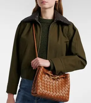 Bottega Veneta Andiamo Small Intrecciato Leather Shoulder Bag - Brown