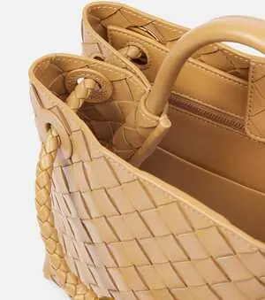 Bottega Veneta Andiamo Small Intrecciato Leather Shoulder Bag - Brown