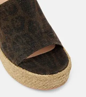 GIANVITO ROSSI Leopard-print Espadrille Wedge Mules