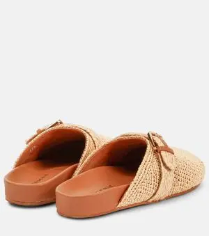 Clergerie Quinta Raffia Mules - Beige