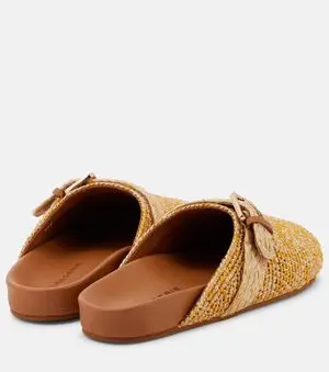 Clergerie Quinta Raffia Mules - Beige