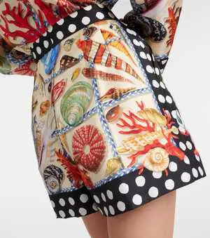Dolce & Gabbana Capri Printed Silk Satin Shorts - Multicoloured