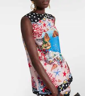 Dolce & Gabbana Capri Printed Silk Top