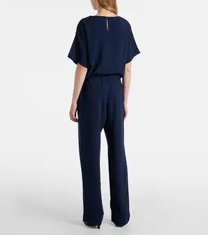 Asceno Aurelia Crêpe Straight Pants - Blue