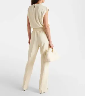 Asceno Aurelia Crêpe Straight Pants - White
