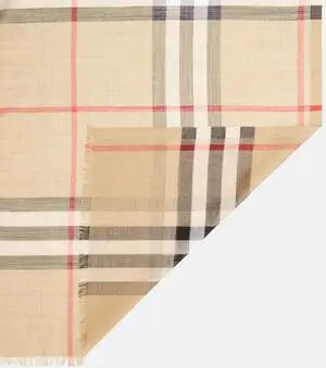 Burberry Check Wool And Silk Scarf