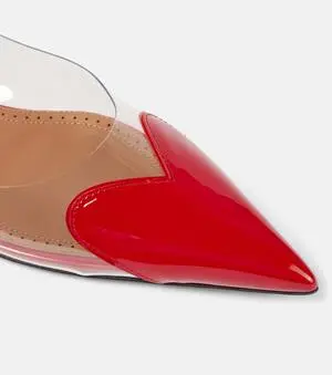 Alaïa Le Cœur Patent Leather And Pu Slingback Flats - Red