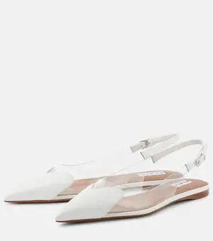 Alaïa Le Coeur Patent Leather And Pu Slingback Flats - White