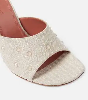 Amina Muaddi Brigitte Slipper 95 Mules - Beige