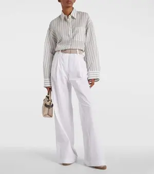 Brunello Cucinelli High-rise Wide-leg Pants - White
