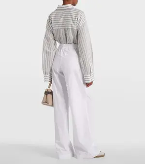 Brunello Cucinelli High-rise Wide-leg Pants - White