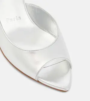 CHRISTIAN LOUBOUTIN Open Apostropha 80 Metallic Leather Pumps - Silver