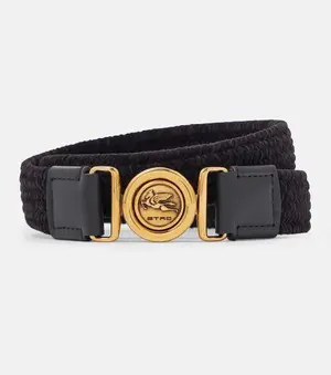 Etro Pegaso Woven Belt - Black