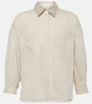 Brunello Cucinelli Embellished Linen Shirt