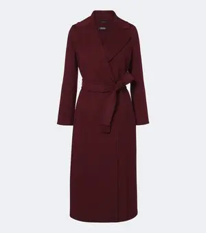 Max Mara S Max Mara Wool Wrap Coat Burgundy