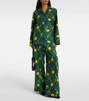 Burberry Floral Silk Pajama Pants