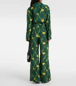 Burberry Floral Silk Pajama Pants