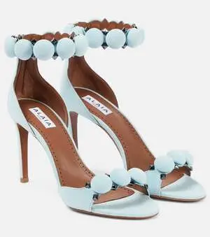 Alaïa Studded Leather Sandals - Blue