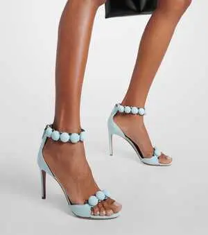 Alaïa Studded Leather Sandals - Blue