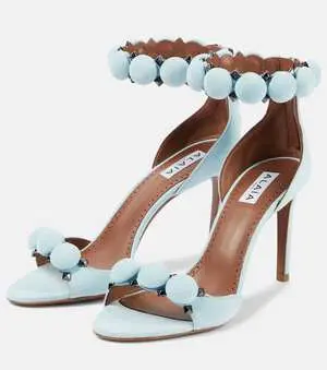 Alaïa Studded Leather Sandals - Blue
