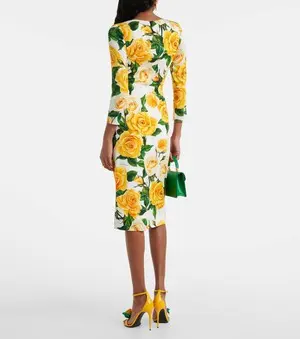 Dolce & Gabbana Floral Silk-blend Midi Dress - Multicoloured